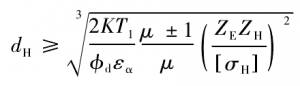 Hertz formula and design formula of cylindrical gear based on Hertz ...